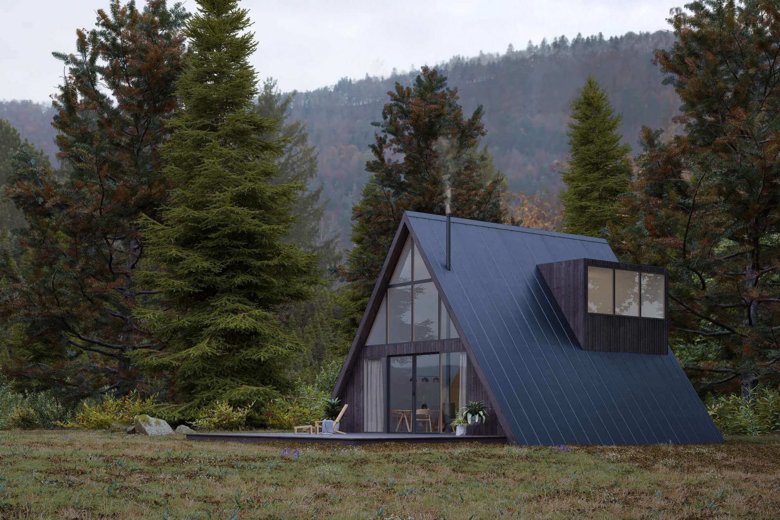 Mountain-Style A-Frame Cabin by Todd Gordon Mather Architect | Wowow ...